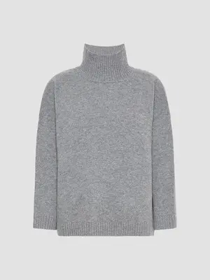Max Mara Wool Knit Turtleneck Jumper Medium Grey