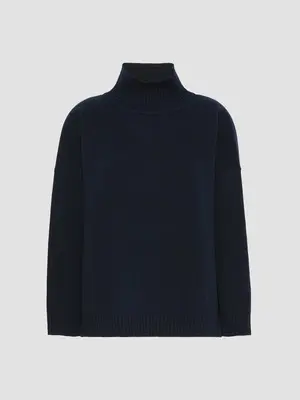 Max Mara Wool Knit Turtleneck Jumper - Navy