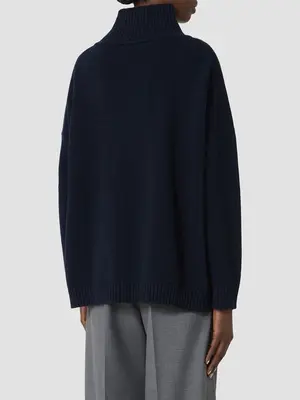 Max Mara Wool Knit Turtleneck Jumper - Navy