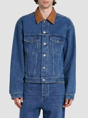 Bottega Veneta Intrecciato Collar Denim Trucker Jacket