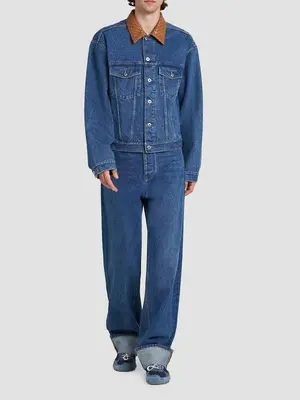Bottega Veneta Intrecciato Collar Denim Trucker Jacket