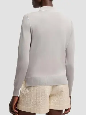Moncler Long Sleeve Polo Shirt In Wool
