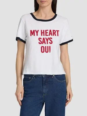 Cinq À Sept My Heart Says Oui Shrunken Ringer T-shirt