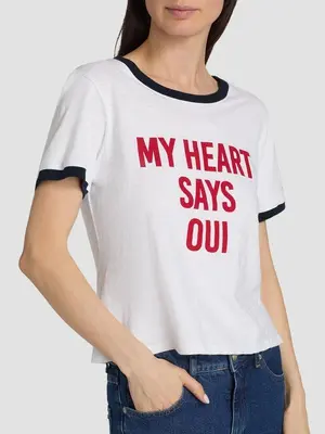 Cinq À Sept My Heart Says Oui Shrunken Ringer T-shirt