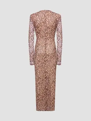 PatBO Panthera Leopard-print Tulle Maxi Dress
