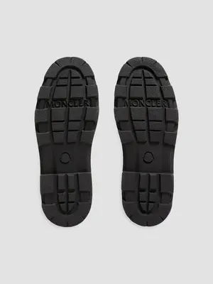 Moncler Aurea Ankle Boots In Leather And Nylon - Black