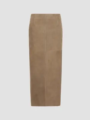 Max Mara Suede Skirt - Khaki
