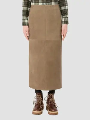 Max Mara Suede Skirt - Khaki