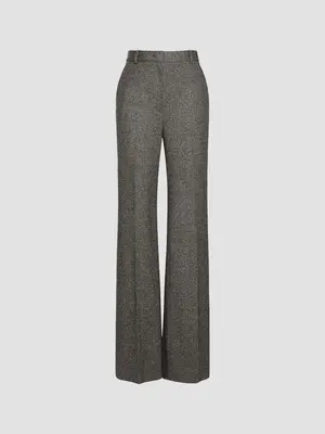 Max Mara Flared Jacquard Jersey Trousers - Camel