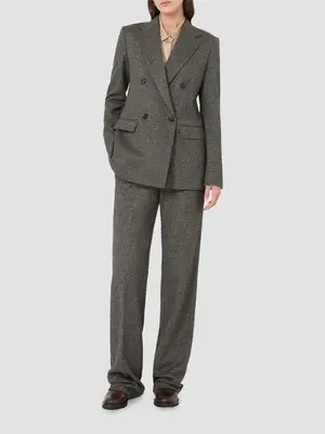 Max Mara Flared Jacquard Jersey Trousers - Camel