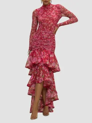 PatBO Peony Floral Body-con Midi-skirt