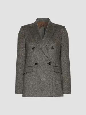 Max Mara Double Breasted Jacquard Jersey Blazer