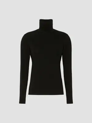 Max Mara Stretch Viscose Jersey Top Black