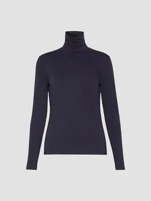 Max Mara Stretch Viscose Jersey Top Navy