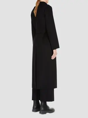 Max Mara Poldo Wool Belted Wrap Coat - Black