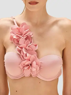 PatBO Lagoa Flower Appliqué Bikini Top