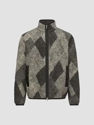 Moncler Cardigan In Wool Blend - Grey
