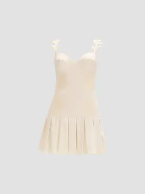PatBO Aquamist Floral Appliqué Minidress