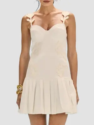PatBO Aquamist Floral Appliqué Minidress