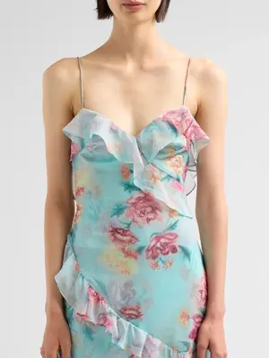 PatBO Flora Mist Floral Ruffle Maxi Dress