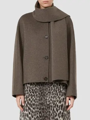 Max Mara Cropped Wool Broadcloth Jacket