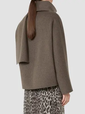 Max Mara Cropped Wool Broadcloth Jacket