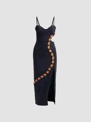 PatBO Delya Stone Knit Midi Dress