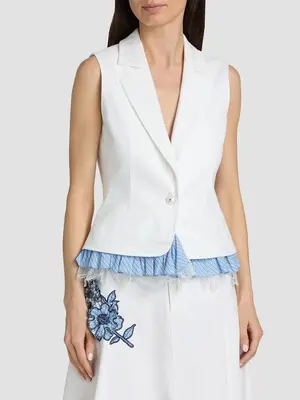 Cinq À Sept Le Petit Jessie Striped Denim Vest
