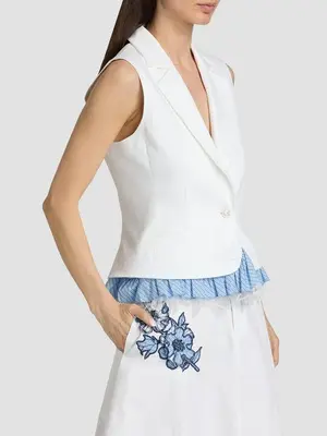Cinq À Sept Le Petit Jessie Striped Denim Vest