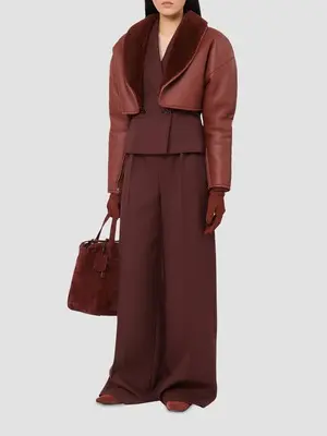Max Mara Denim Effect Wool Double Breasted Jacket
