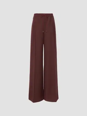 Max Mara Denim Effect Wool Wide Leg Trousers