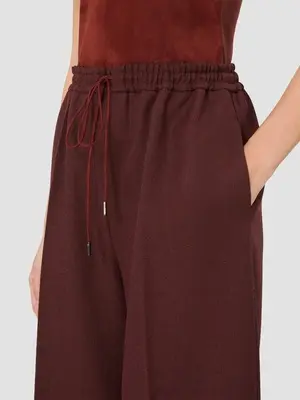 Max Mara Denim Effect Wool Wide Leg Trousers