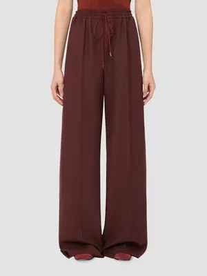 Max Mara Denim Effect Wool Wide Leg Trousers