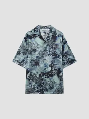 Off-White Land & Sky Printed Camp Shirt