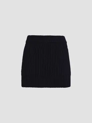 Malo Rib-knit Cashmere Miniskirt - Blue