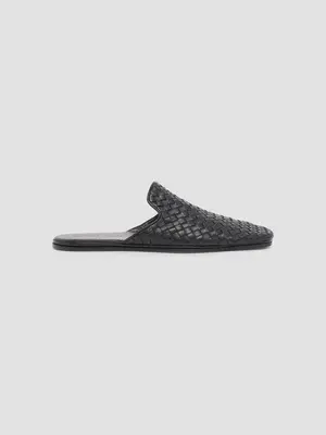 Bottega Veneta Palazzo Intrecciato Leather Mules - Black