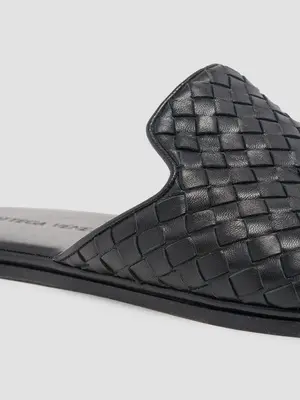 Bottega Veneta Palazzo Intrecciato Leather Mules - Black
