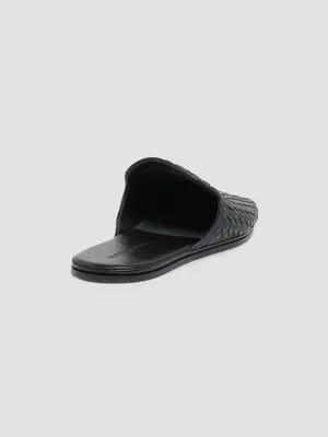 Bottega Veneta Palazzo Intrecciato Leather Mules - Black