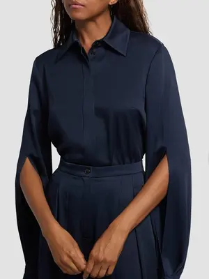 Michael Kors Split-sleeve Satin Shirt