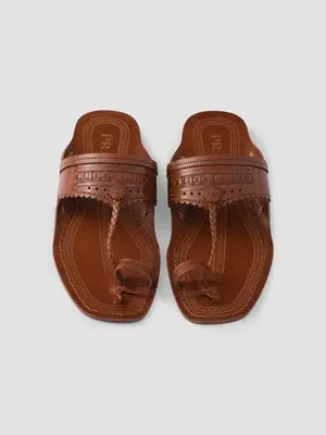 Prada Made In India Inspired Kolhapuri Chappal Leather Sandals