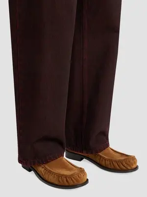 Dries Van Noten Creased-toe Suede Loafers - Tan