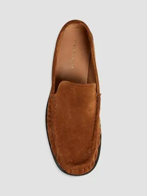 Dries Van Noten Creased-toe Suede Loafers - Tan