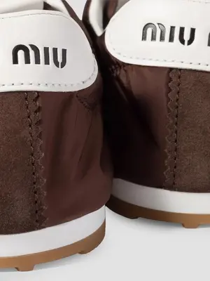 Miu Miu Plume Technical Fabric And Suede Sneakers