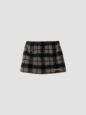 Miu Miu Checked Teddy Miniskirt