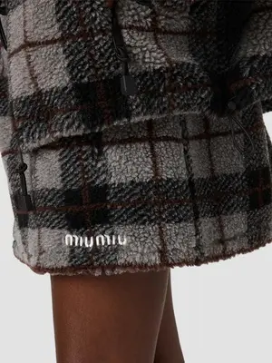 Miu Miu Checked Teddy Miniskirt