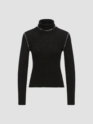 Moncler Turtleneck Sweater In Cotton - Black