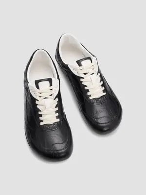 Bottega Veneta Orbit Flash Leather Low-top Sneakers - Black