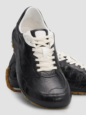 Bottega Veneta Orbit Flash Leather Low-top Sneakers - Black