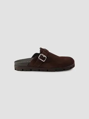 Prada Suede Mules - Brown