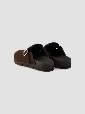Prada Suede Mules - Brown